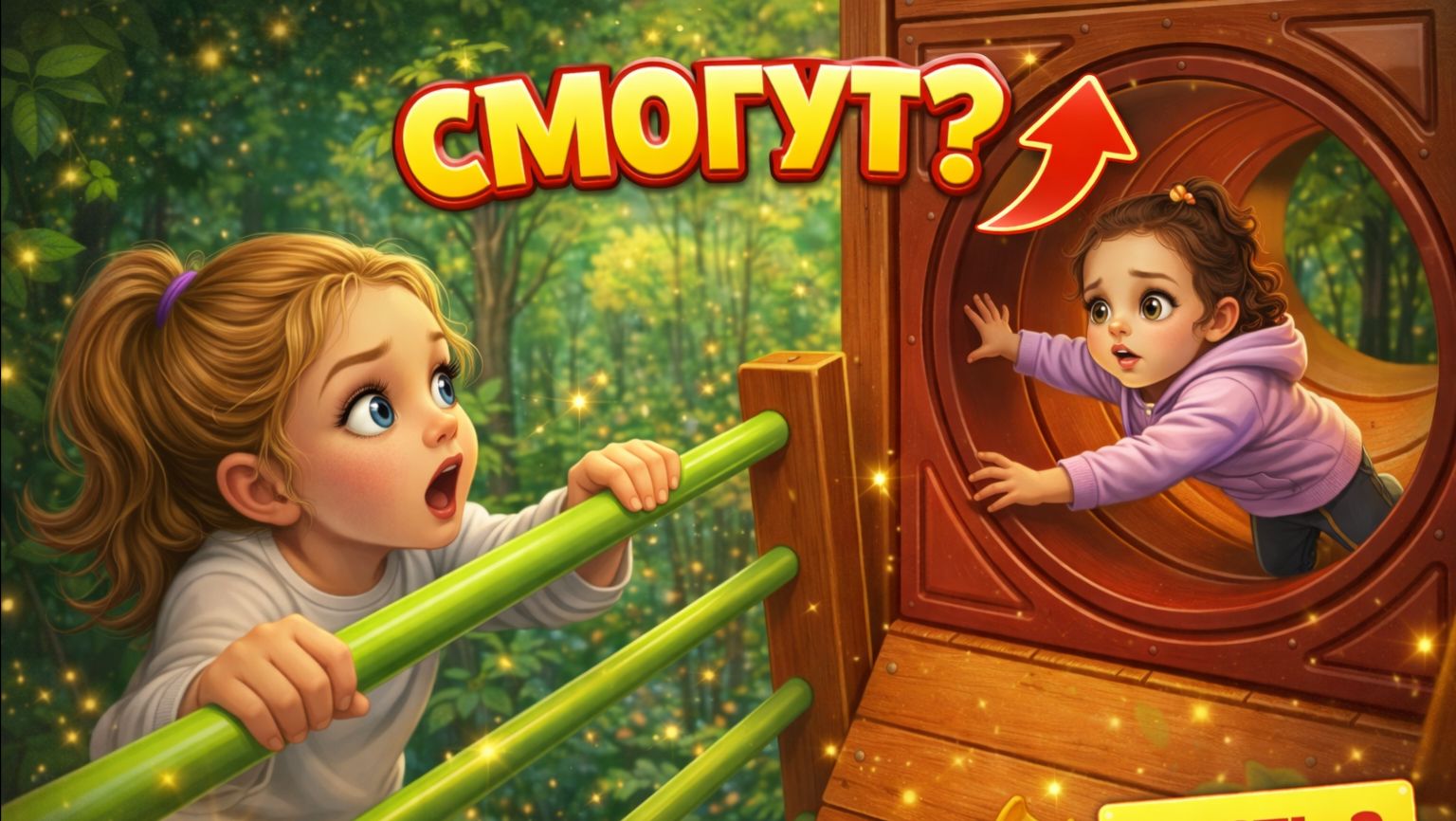 👉 Смогут? 😱 Девочки лезут на площадке