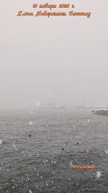 16 января 2026 г. Ялта. Набережная. Снегопад #ялта #ялта2026 #снегопад