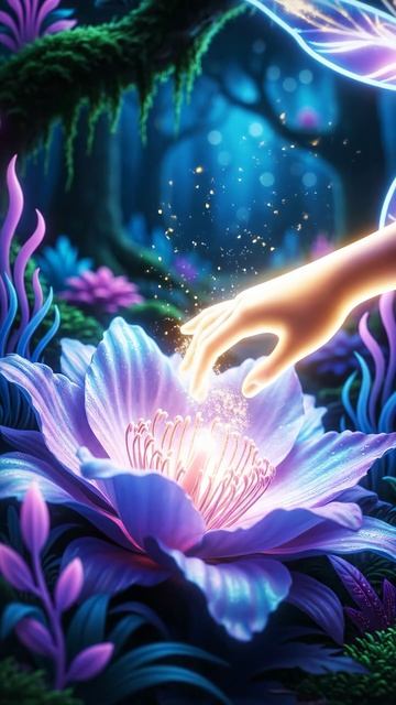 ASMR: прикосновение к биолюминесцентным лепесткам 🌿✨ | Фэнтези-релакс