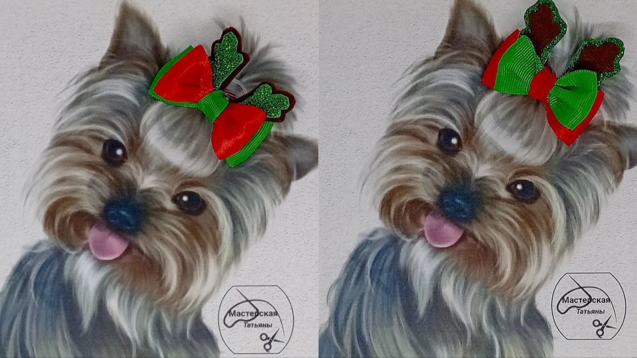 МК «Новогодние бантики для животных с оленятами»