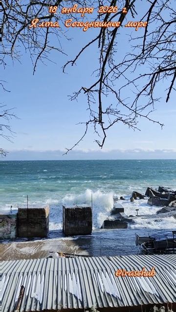 18 января 2026 г. Ялта. Сегодняшнее море #ялта #ялта2026 #шторм