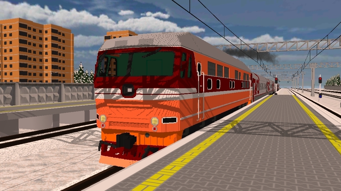 Манёвры на конечном вокзале с локомотивом ЧМЭ3 в игре SkyRail