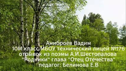 Учащийся 10 М класса МБОУ тех. лицея 176 Карасукского МО  Аниброев Вадим