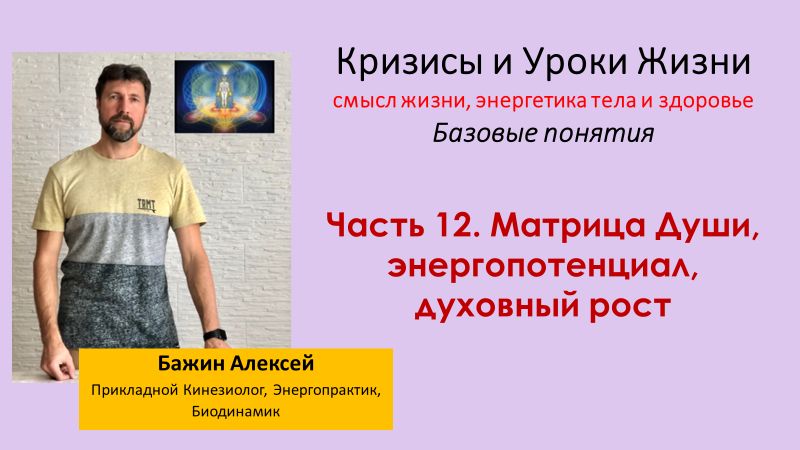Алексей Бажин|Часть 12. Матрица души, энергопотенциал, духовный рост| Кризисы и уроки жизни
