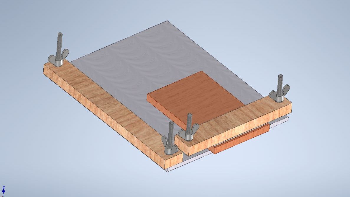 Простое приспособление для зажима небольших деталей при фрезеровании заподлицо.