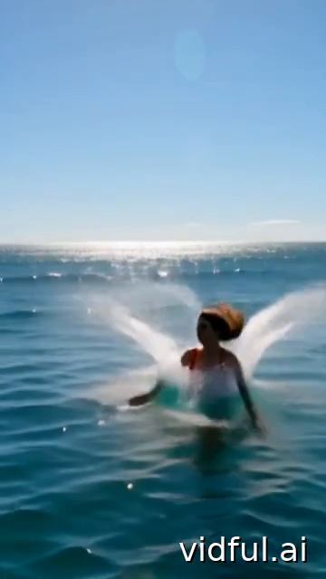 Падение женщины  в море