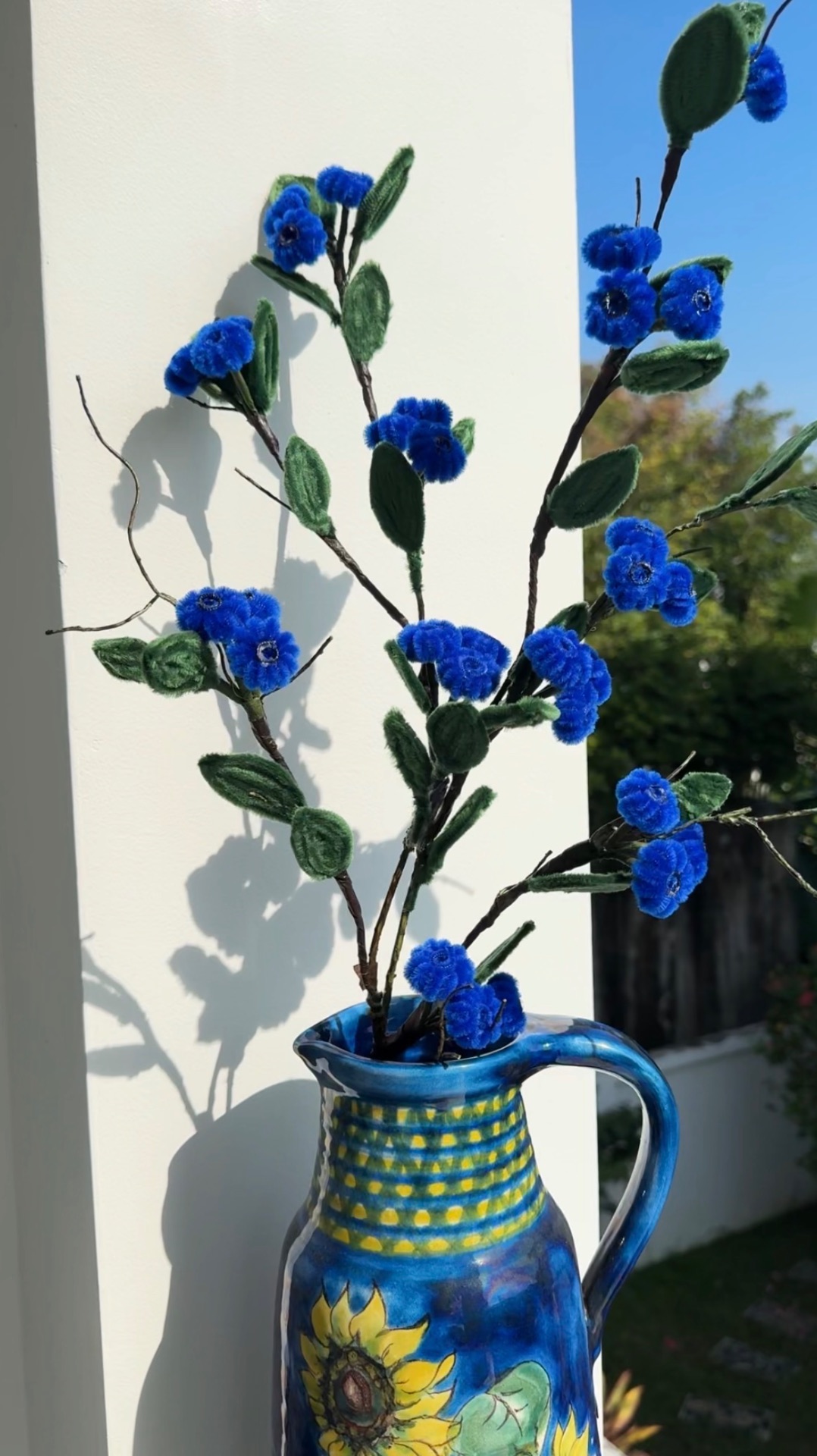 Веточка голубики из пушистой проволоки 🫐🫐