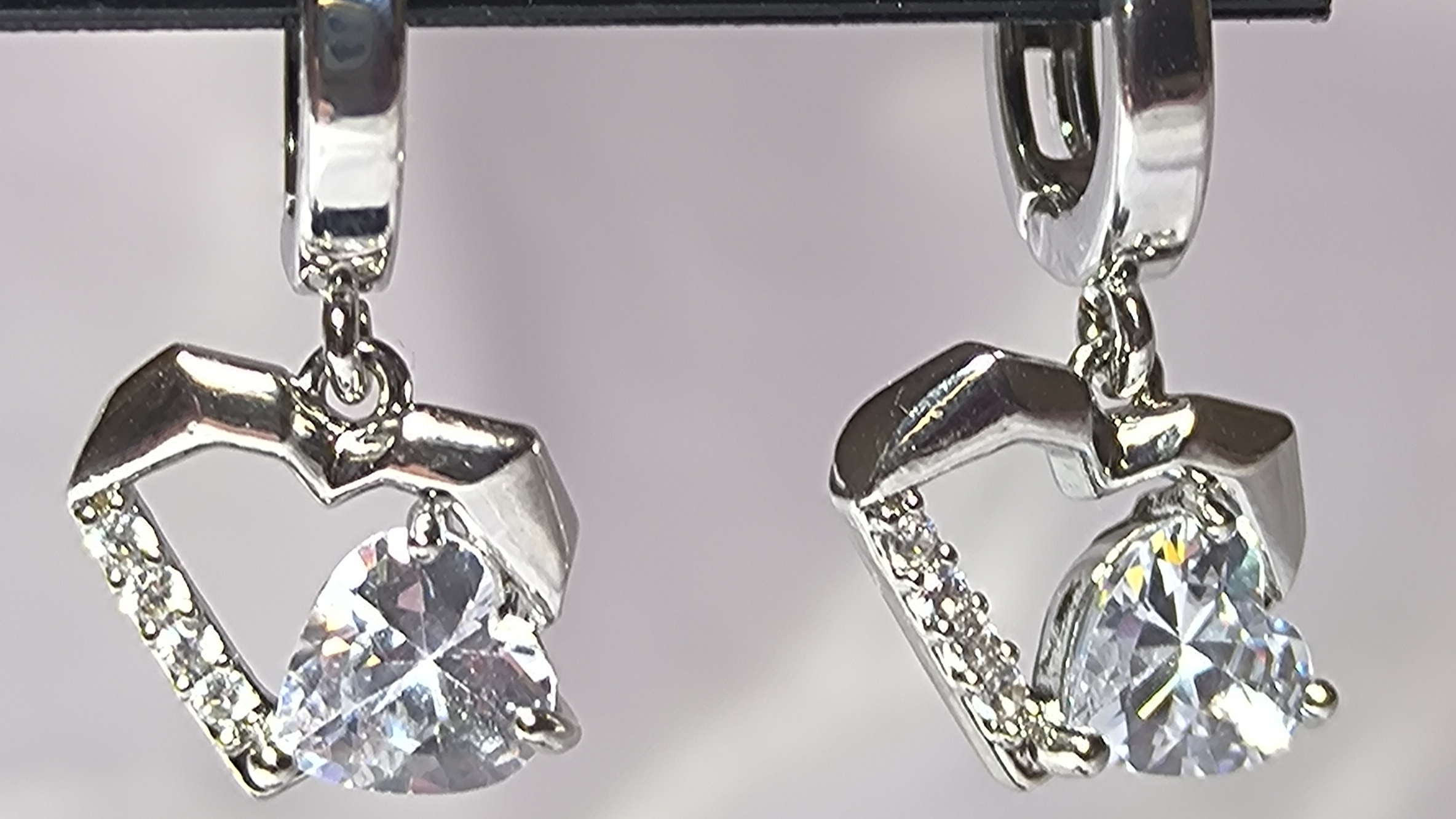 Серьги конго с сердечками