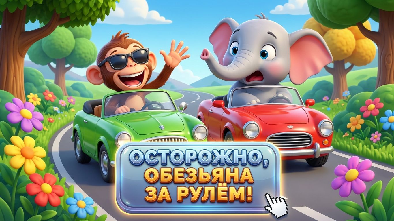 ЕДУ НА МАШИНЕ БИ-БИ + Угадай Животных +Песенки и Мультики для Детей + Весёлые Мультики