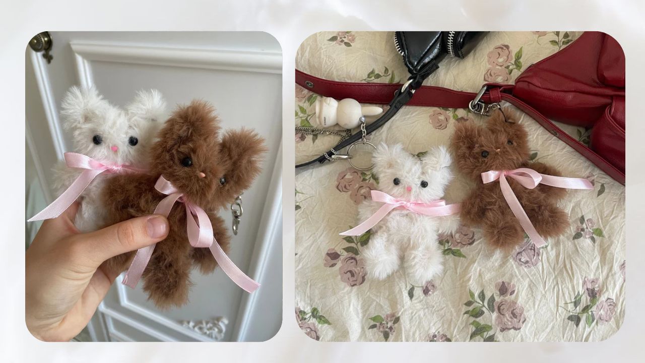 БРЕЛОК МИШКА ИЗ ПУШИСТОЙ ПРОВОЛОКИ