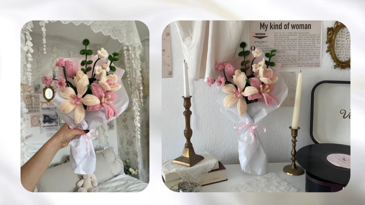 БУКЕТ МЕЧТА ИЗ СИНЕЛЬНОЙ ПРОВОЛОКИ.