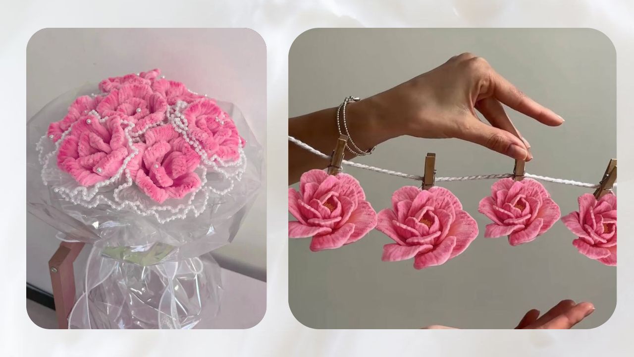 ПЫШНЫЕ РОЗЫ ИЗ СИНЕЛЬНОЙ ПРОВОЛОКИ