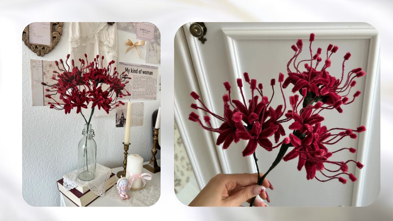 ЛИЛИЯ ПАУК ИЗ СИНЕЛЬНОЙ ПРОВОЛОКИ