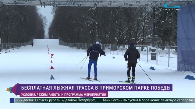 Бесплатная лыжная трасса в Приморском парке Победы