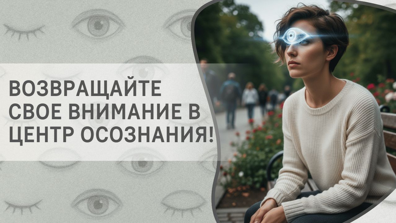 Возвращайте свое внимание в центр осознания. Фрагмент вебинара "Управление вниманием"