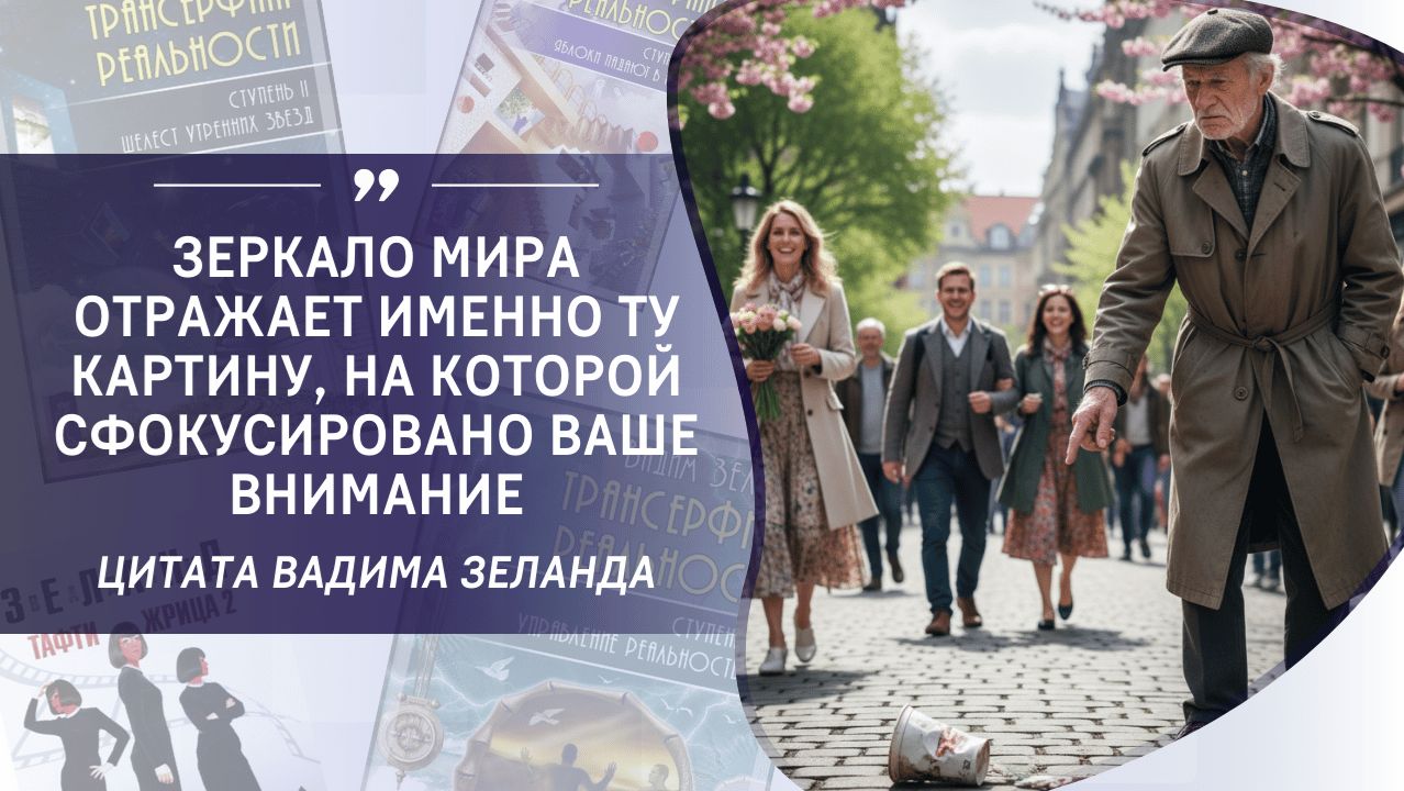 "Зеркало мира отражает именно ту картину, на которой сфокусировано ваше внимание" (Вадим Зеланд)