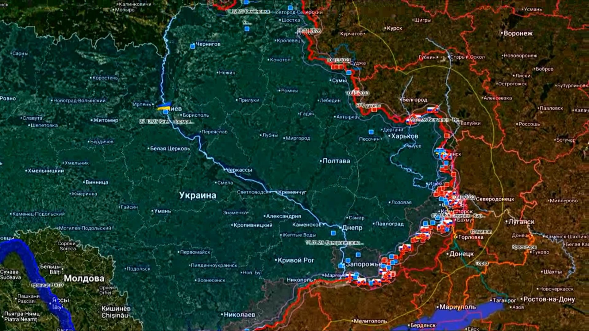 23.01.2026 Карта боевых действий. Обстановка на линии фронта