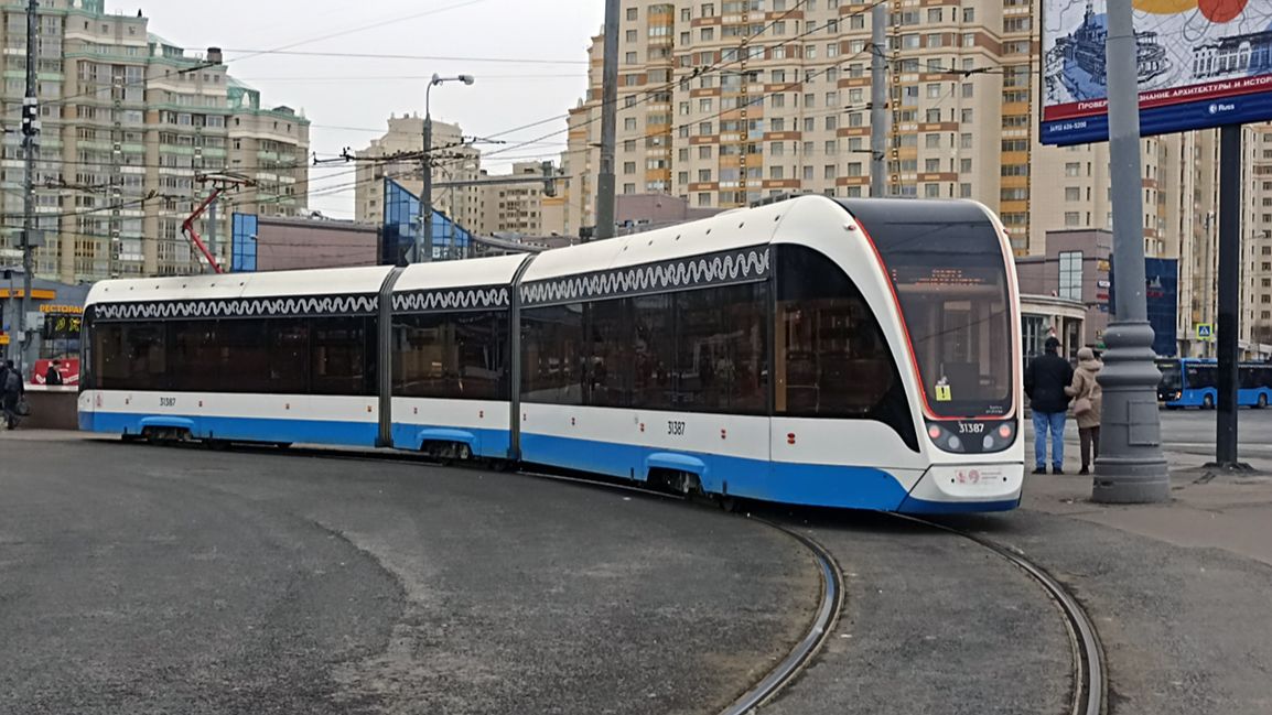 Поездка на трамвае 71-931М Витязь МОСКВА по маршруту №39 (м.Чистые пруды - м.Университет) 19.03.2025