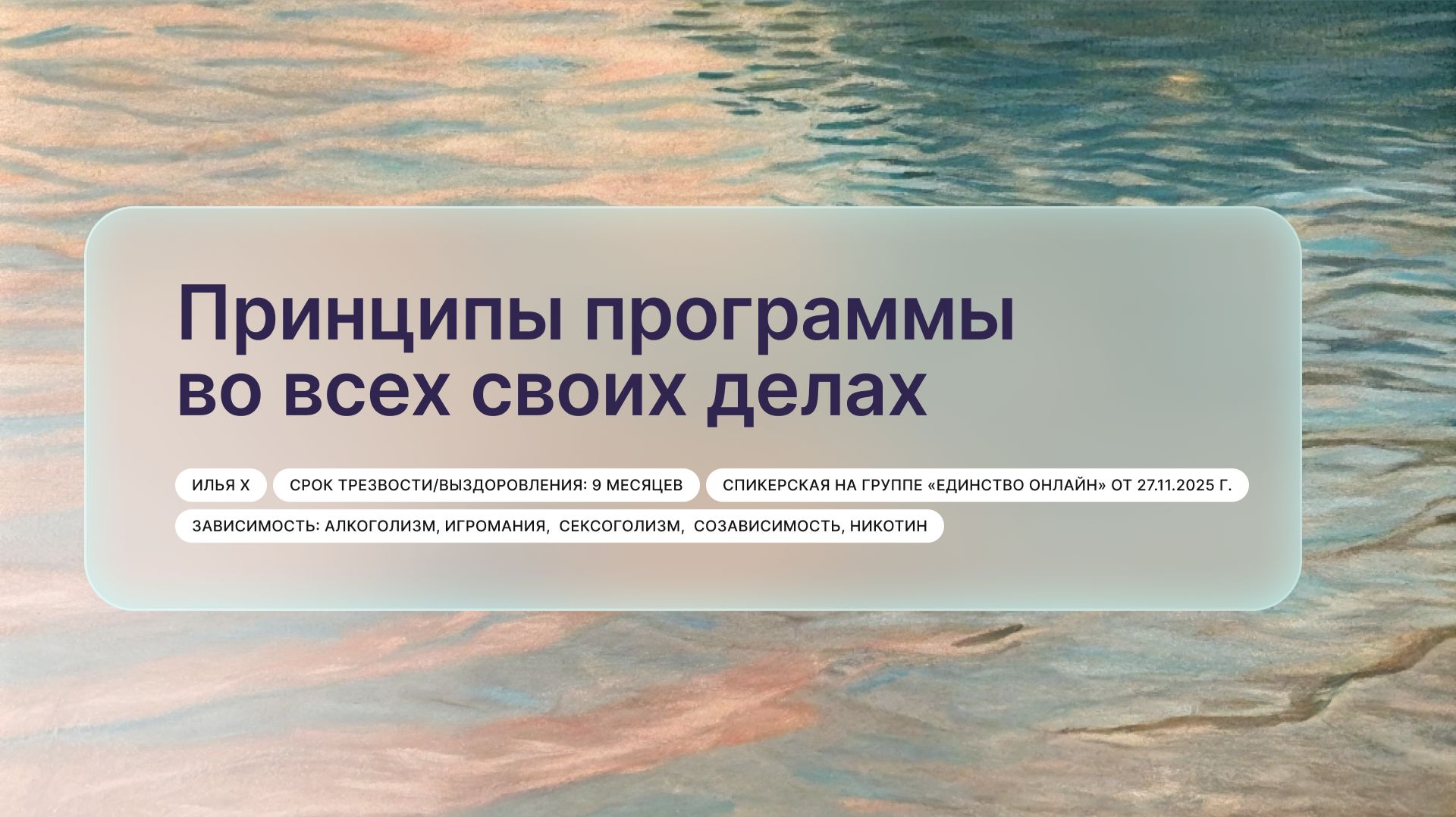 «Принципы программы во всех своих делах», Илья Х