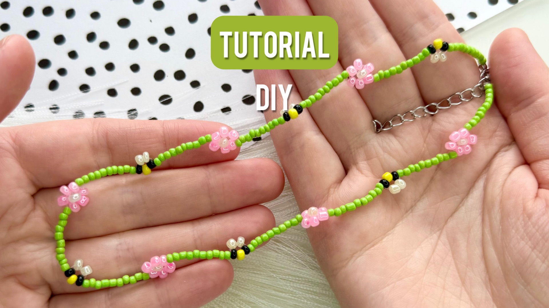 Чокер из бисера с цветочками и пчелками своими руками — простой пошаговый урок для начинающих