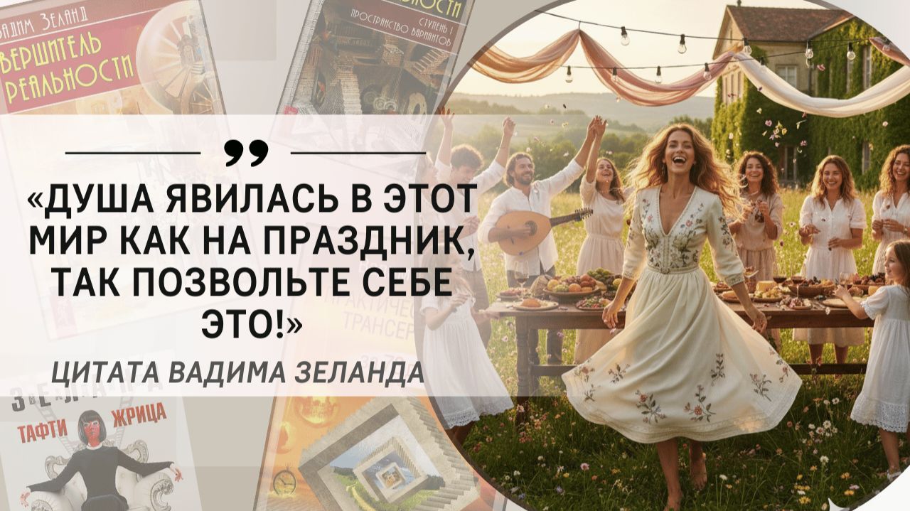 «Душа явилась в этот мир как на праздник, так позвольте себе это!» (Вадим Зеланд)