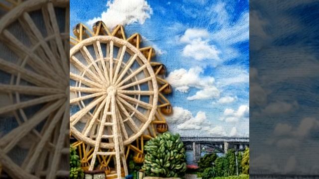 Вязанный город. Городская сцена в стиле полностью вязаного мира