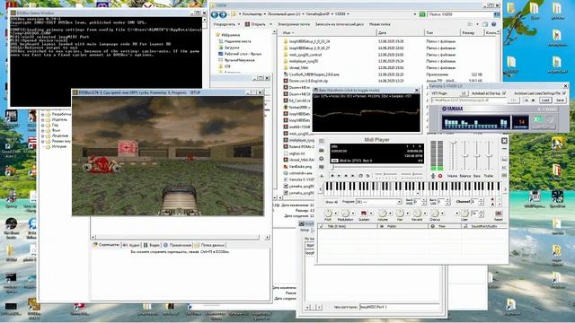 DOOM 2 музыка из игры Yamaha S-YXG50 программная эмуляция в DOS Box