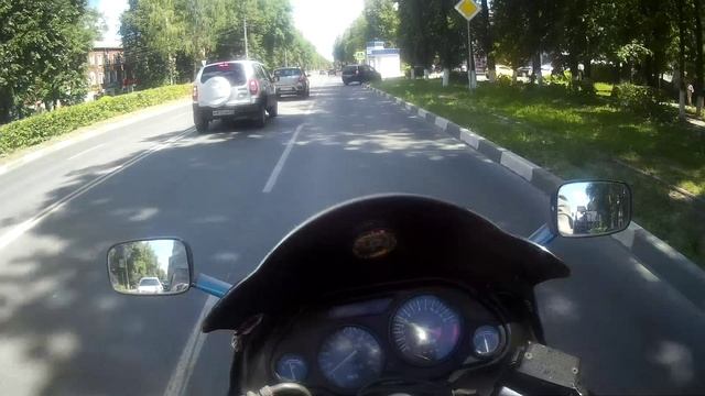 Прохват на Kawasaki  ZZR 400 (2) Вязники ул Ленина - м-н Веретено