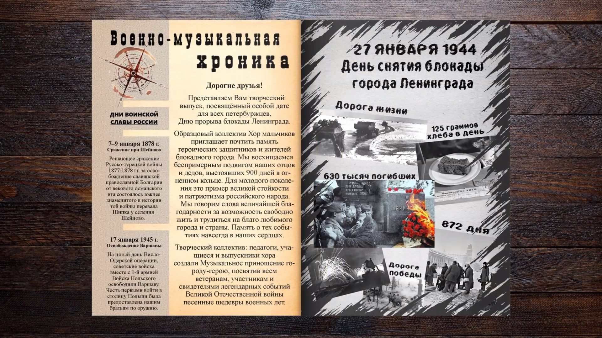 Арт-Журнал «Музыкальный компас вдохновения». Выпуск №1. 27.01.2021. День снятия блокады Ленинграда.