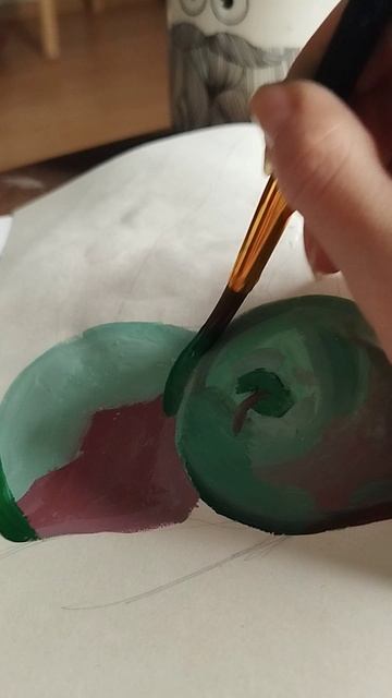 Натюрморт гуашью "Яблоки"