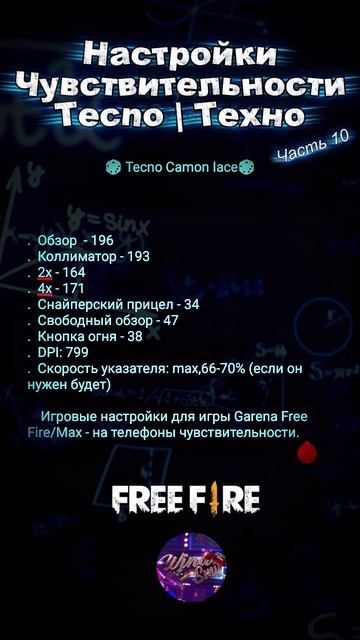 Настройки чувствительности которые ты искал на Tecno - после обновления игры Free Fire 2026!