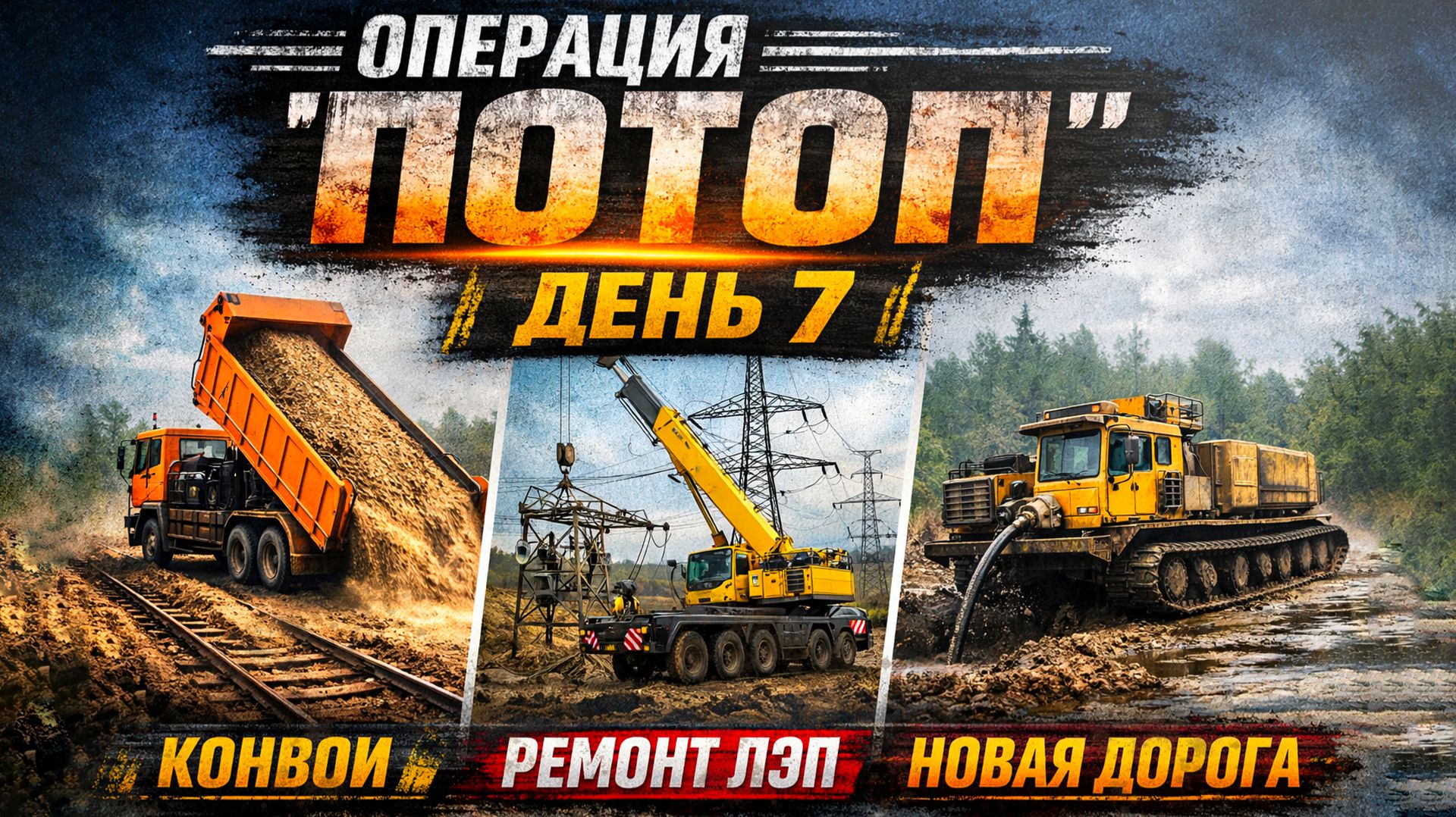 Конвои и восстановление ЛЭП! | Операция «Потоп» — День 7