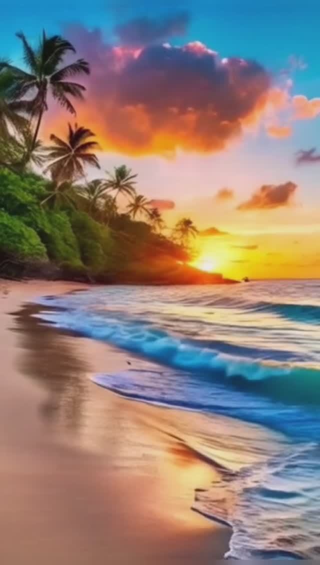 Прекрасный пляж и море на закате #shorts