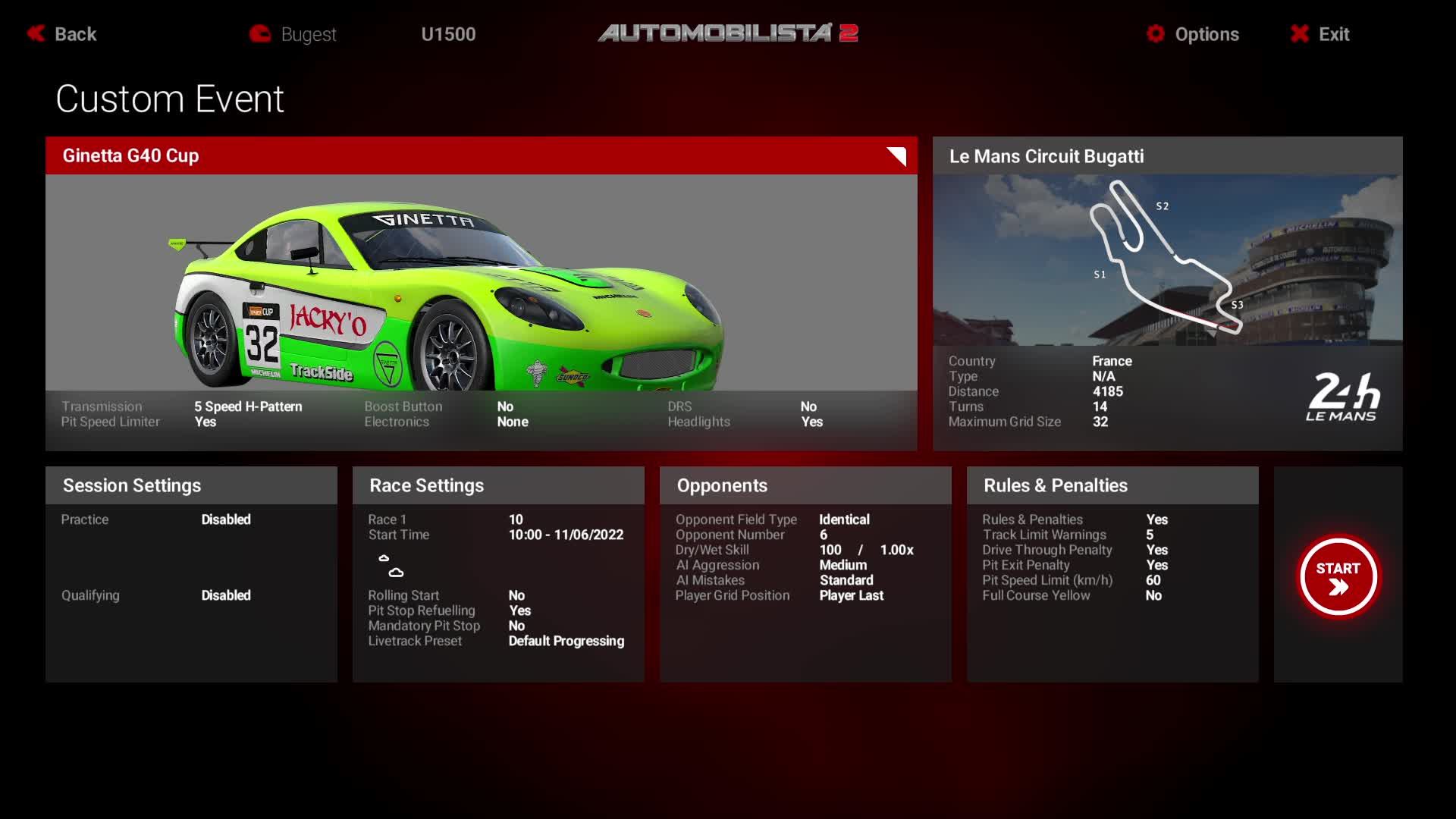 Automobilista 2. Пробую онлайн гонку в LFM.