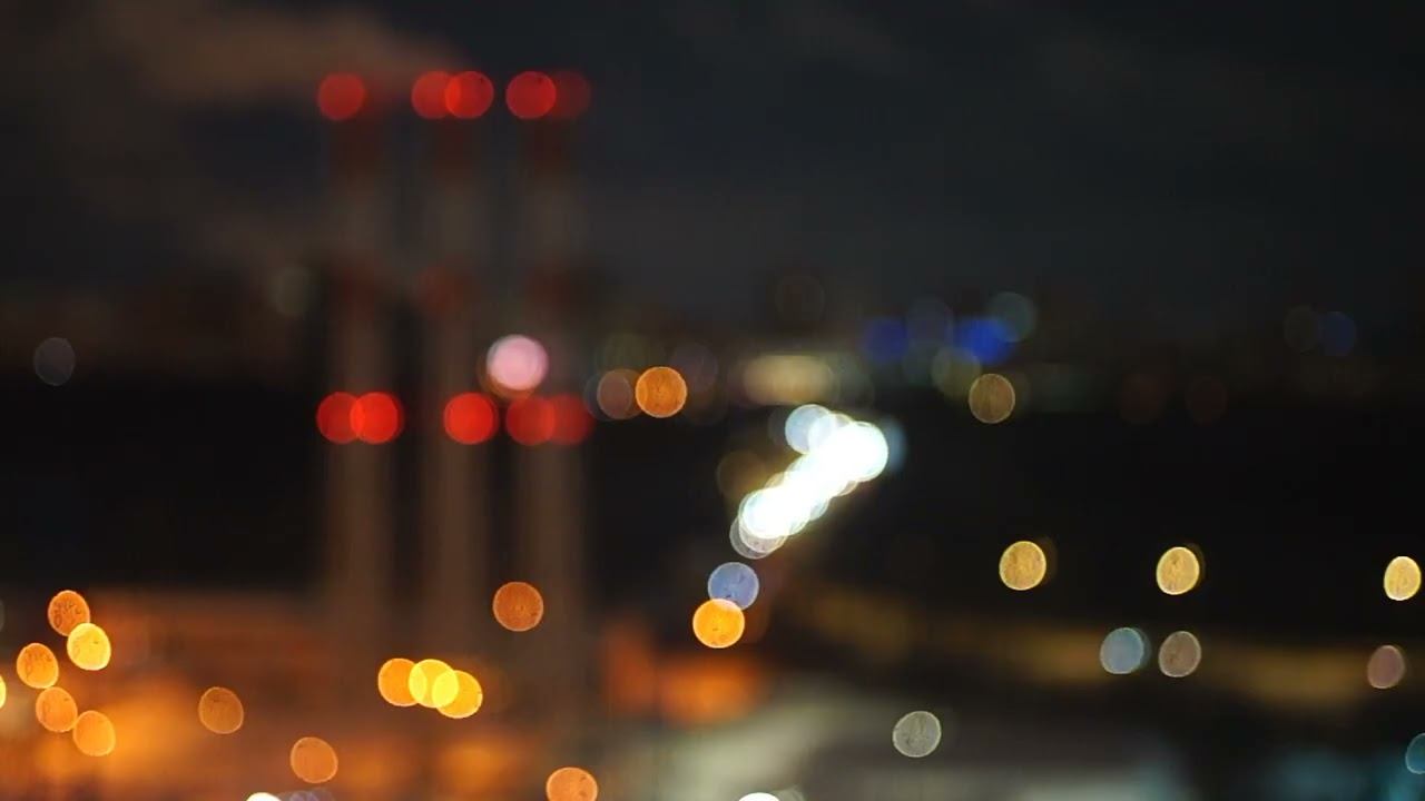 Ночной пейзаж Москвы в боке — огни, снег, движение | Фон для работы, сна — 15 мин