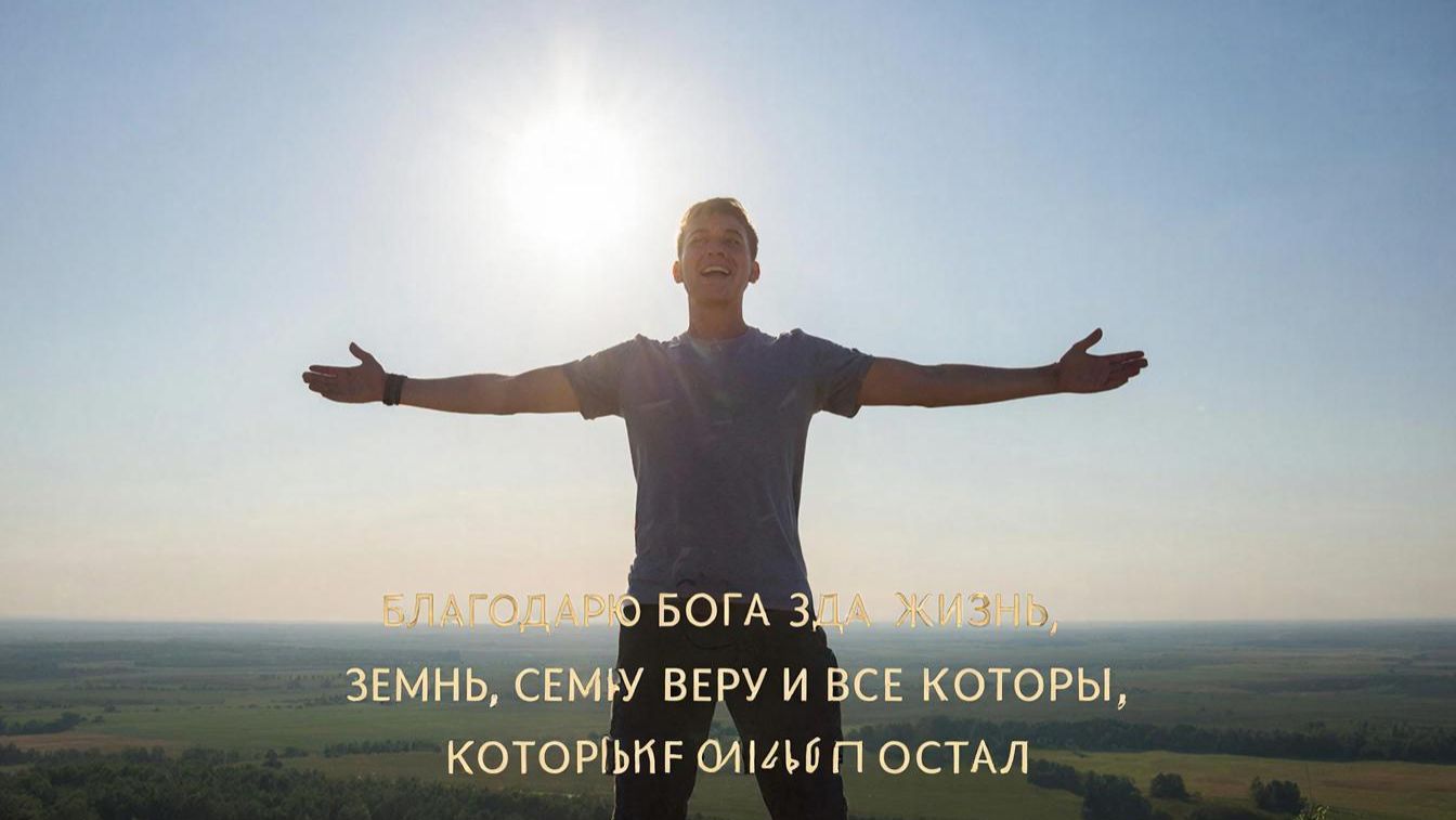 Благодарю Бога за жизнь, семью, веру и все дары, которые он мне послал.