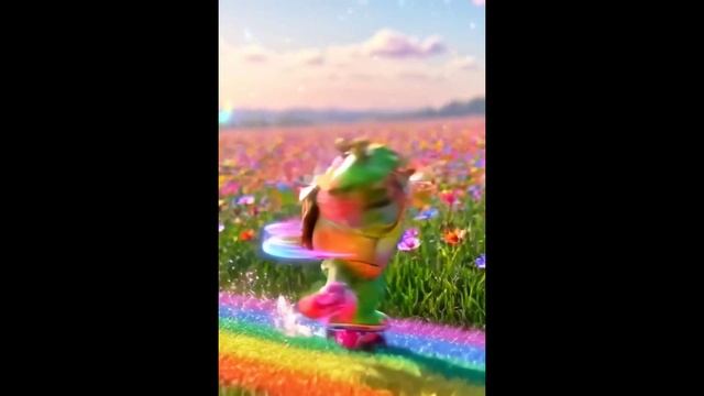 Веселая черепашка танцует под детскую песенку