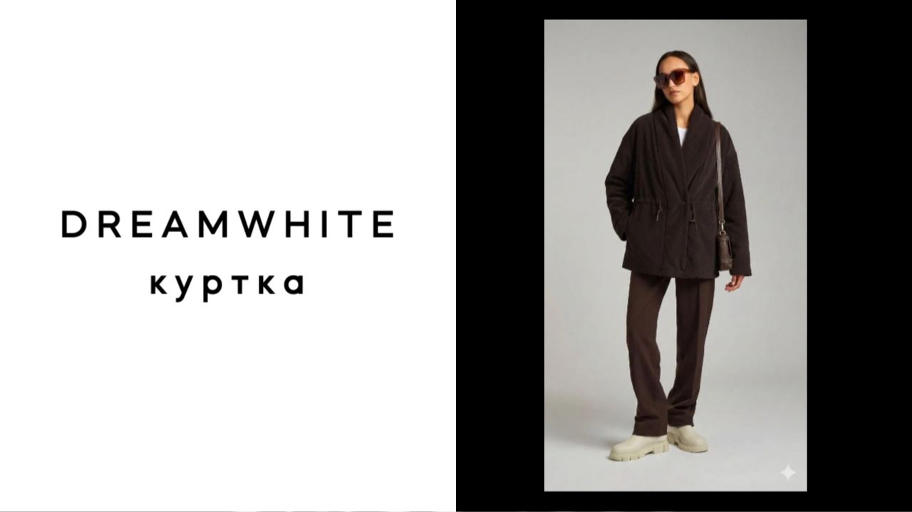 Обзор Куртка В221-7-42 цвет горький шоколад one size #dreamwhite #комсомолочка