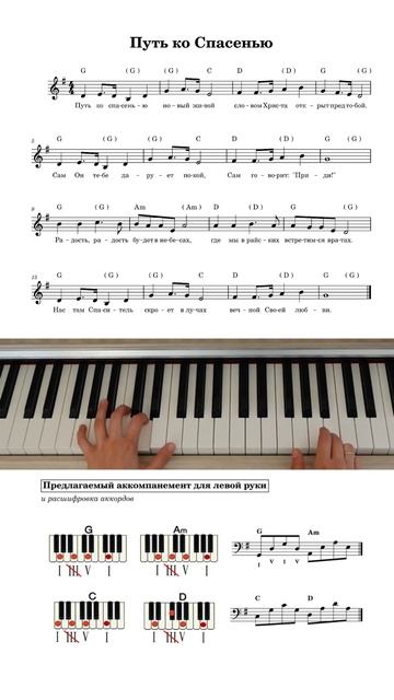 Путь ко Спасенью / христианские песни / аккомпанемент для левой руки