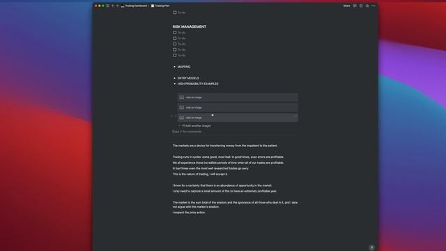 4. Trade Plan Template (Notion)