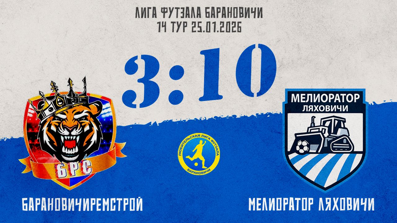 Обзор матча БарановичиРемСтрой - Мелиоратор Ляховичи 25.01.2026