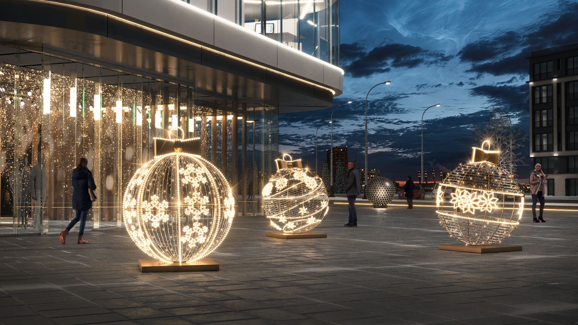 Новогодний светодиодный шар с подстветкой.