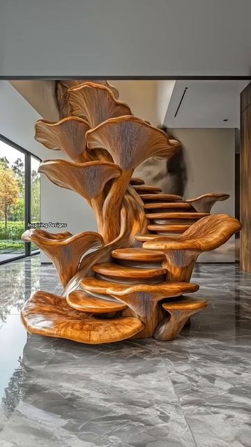 Деревянная грибная лестница!