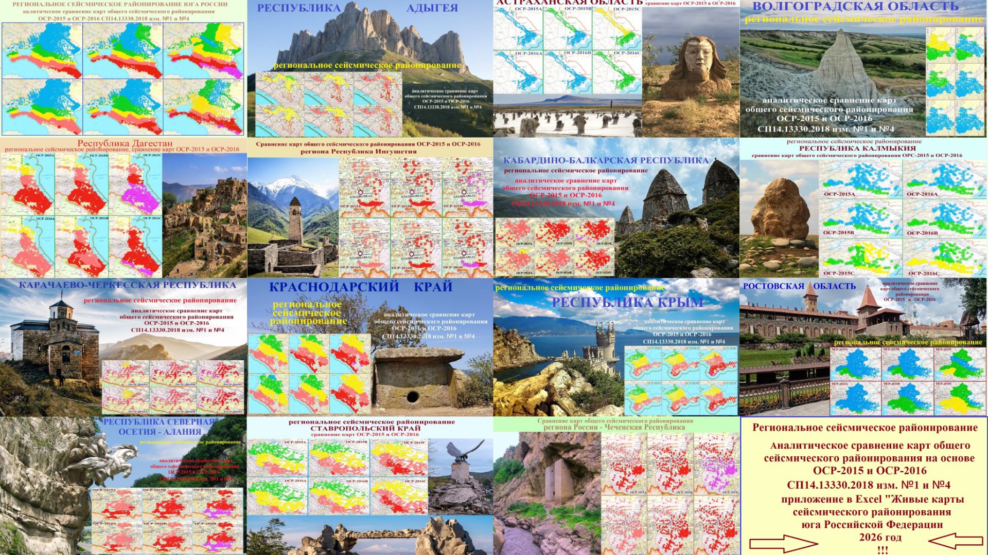 Юг России - региональное сейсмическое районирование