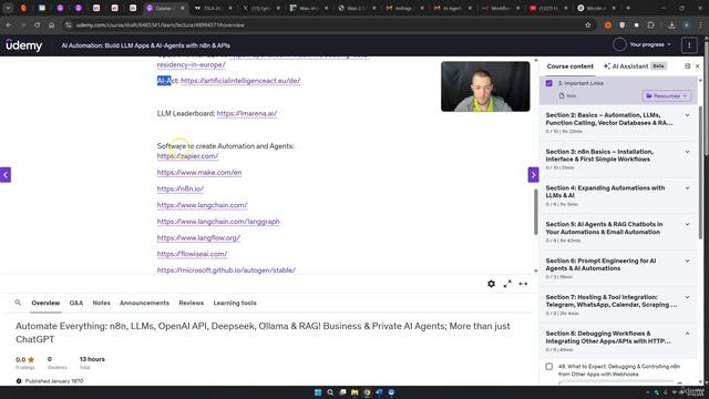 4. Explanation of the Links that you need in the Course