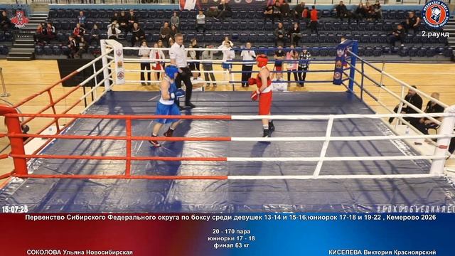 170 финал 63 кг СОКОЛОВА Ульяна Новосибирская КИСЕЛЕВА Виктория Красноярский