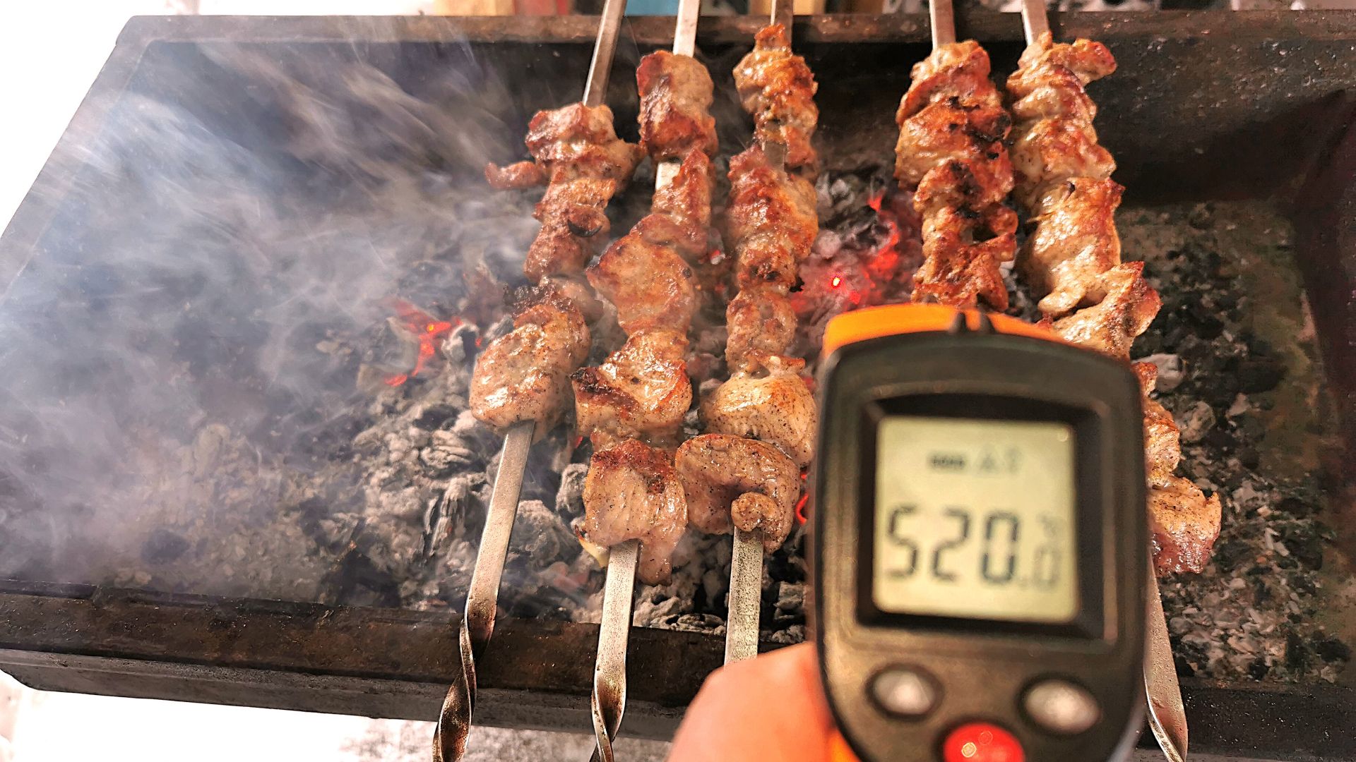 Шашлык на мангале 120мм при 500градусах 31.01.2026