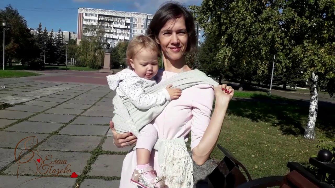 Простая намотка, короткий слинг-шарф.