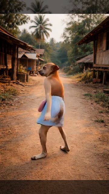 Собака танцует