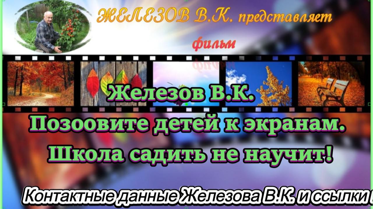 Железов В.К.  Позоовите детей к экранам. Школа садить не научит!